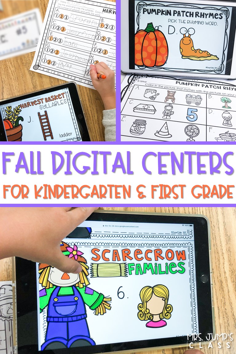 Fall Digital Centers for Kindergarten and First Grade