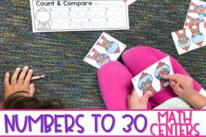 Kindergarten Math Centers: Practicing Numbers to 30