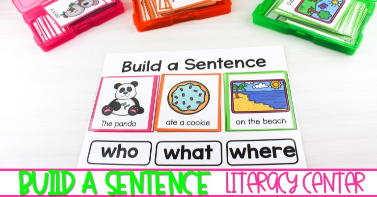 Back to School Ideas: Sentence Building | Literacy Center for K-1