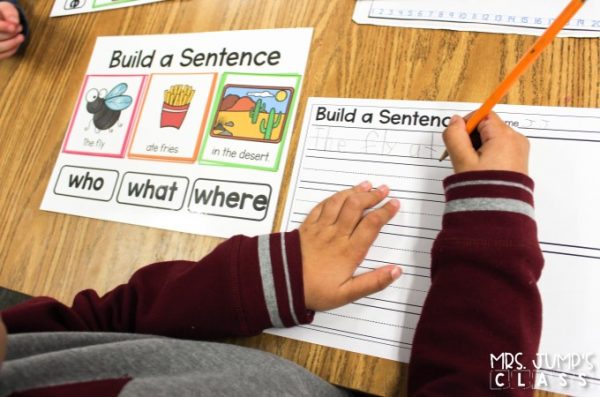 Back to School Ideas: Sentence Building | Literacy Center for K-1