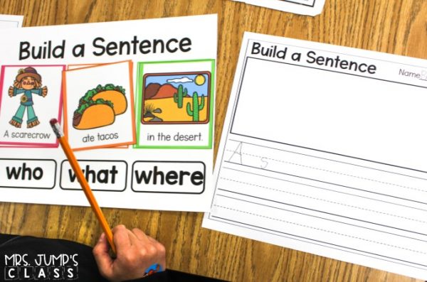 Back to School Ideas: Sentence Building | Literacy Center for K-1