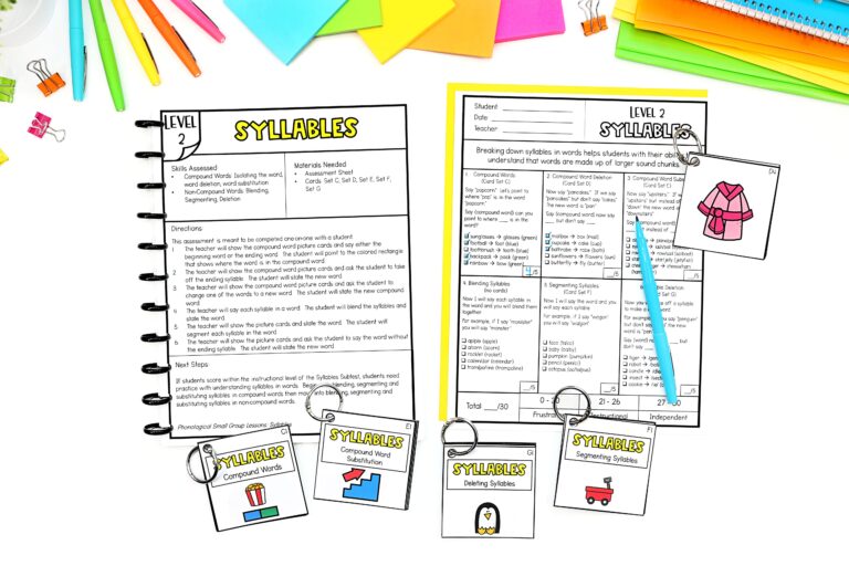Tips for Syllable Assessment in Kindergarten - Mrs. Jump's Class